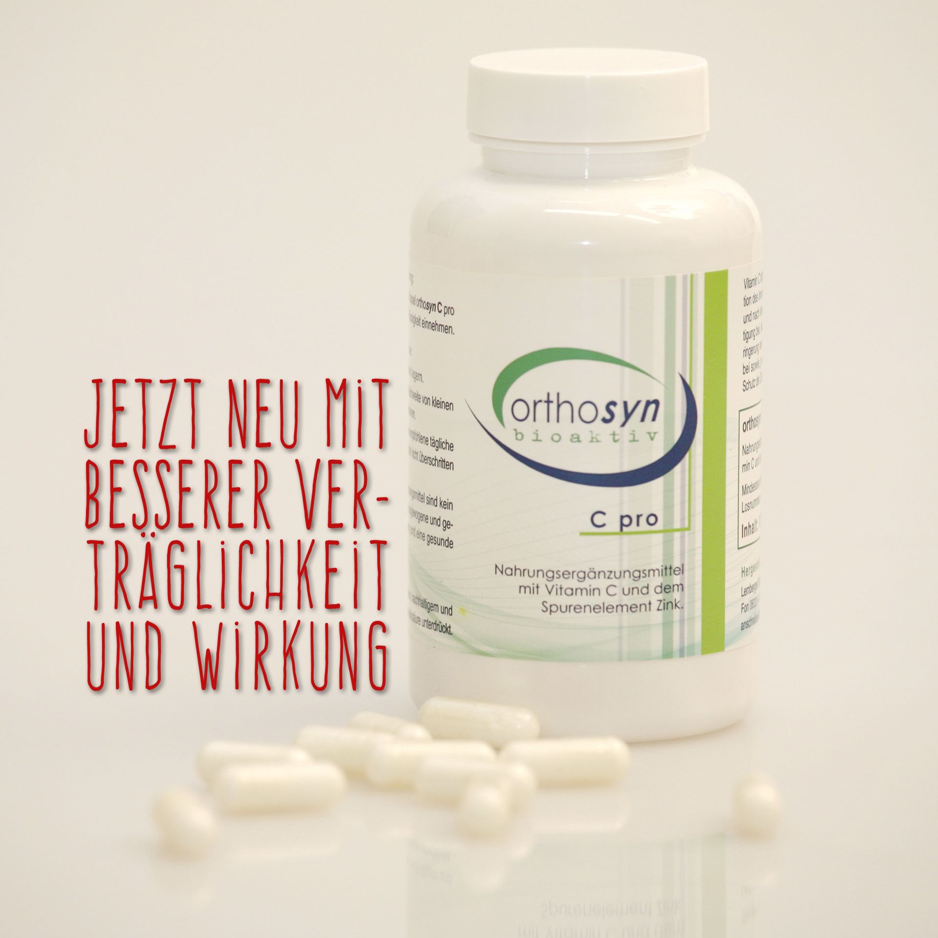 orthosyn C pro - basisches Vitamin C mit dem Plus an Zink, vegane Kapseln